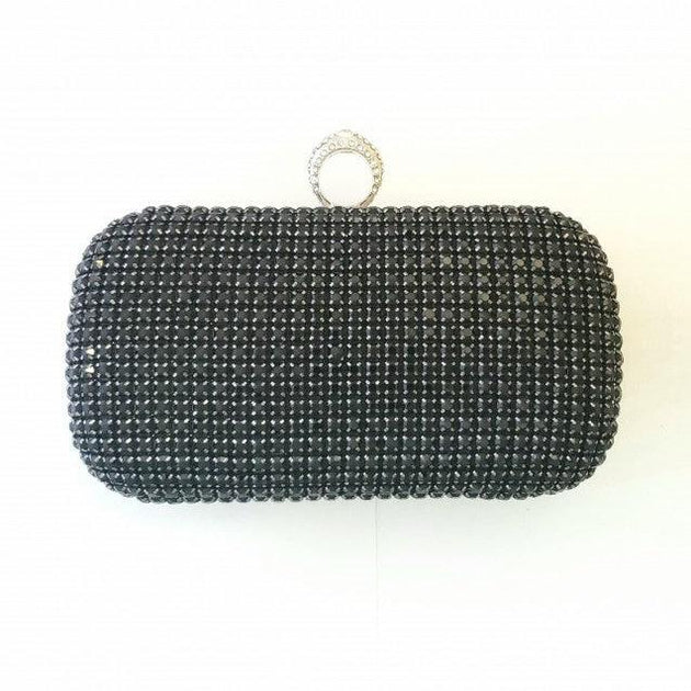 black ring closure purse-Black Ring Closure Clutch-Watch Us Women Oakville